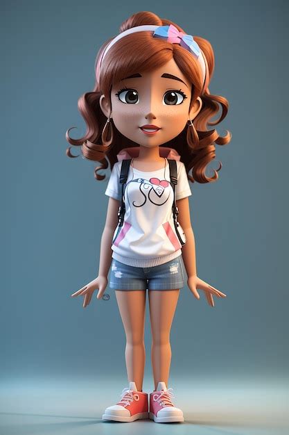 Premium Photo Fun 3d Illustration Of A Cartoon Teenage Gir