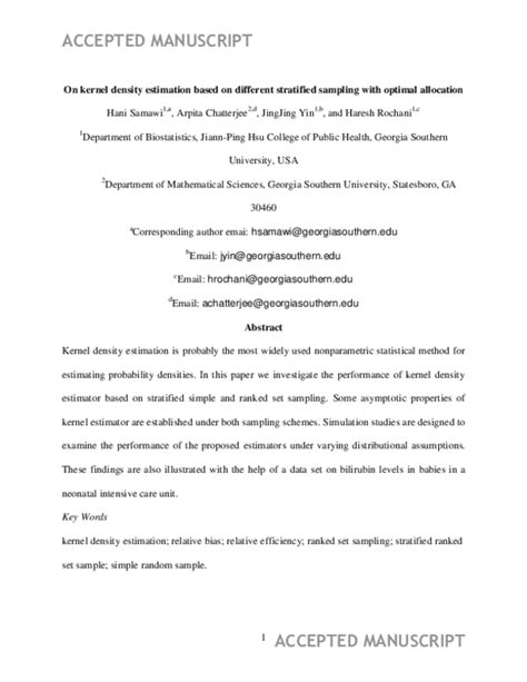 Pdf On Kernel Density Estimation Based On Different Stratified