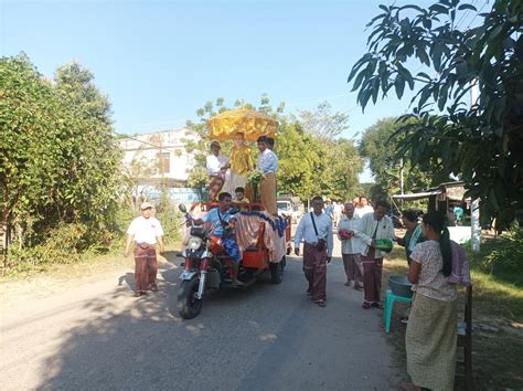 ဆင်ပေါင်ဝဲမြို့နယ်၊ ဘုရားငါးဆူစေတီတော်မြတ်ကြီးတွင် ဆွမ်းဆန်စိမ်းလောင်းလ