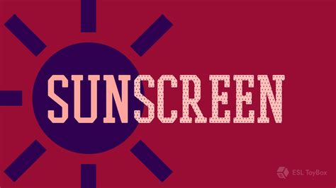 Sunscreen Archives Esl Toybox