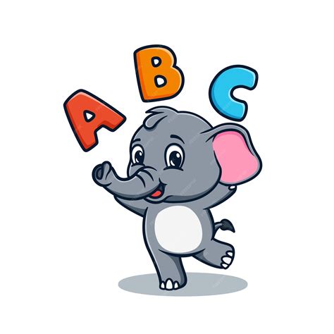 Diseño De Ilustración De Dibujos Animados Con Alfabeto Abc Vector Premium