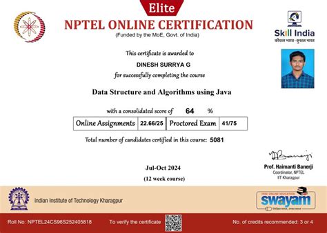 🎉 Proud To Share That I Have Successfully Completed The Nptel Online Certification Course On