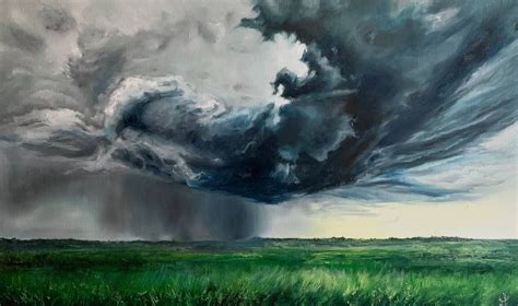 Cloud Painting Storm Painting Original Landscape Painting Large Painting Original Oil Painting