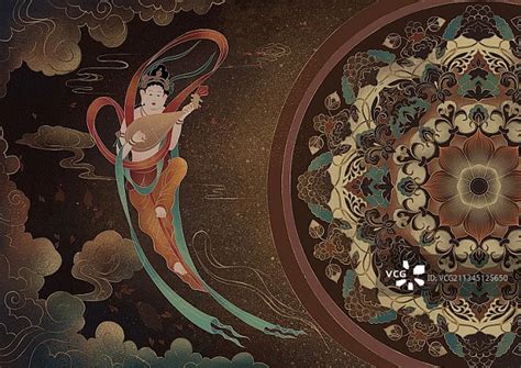 敦煌十二飞天图片素材 花瓣网
