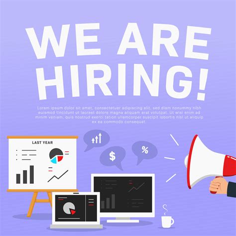 We Are Hiring Accountant Analyst Recruitment Poster Ads Illustration
