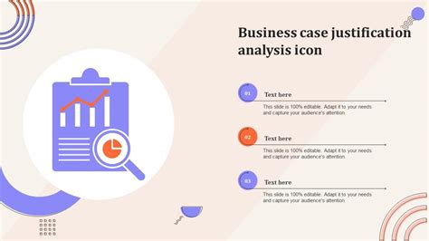 Business Case Justification Analysis Icon Ppt Template