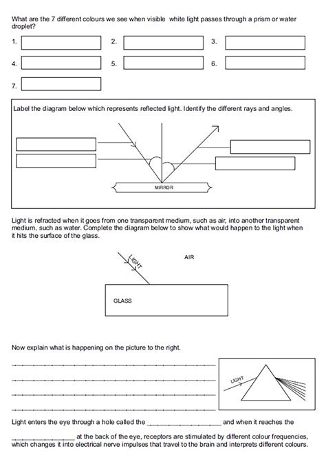Grade 8 Science Light Revision Worksheet • Teacha Worksheets Library