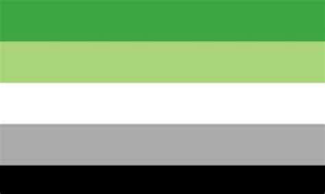 Aromantic Pride Flag Five Horizontal Stripes In Dark Green Light
