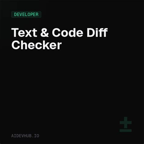 Text And Code Diff Checker Ai Dev Hub