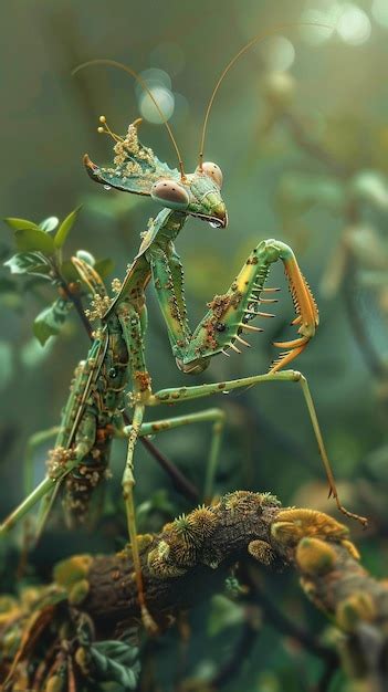 Premium Photo A Green Grasshopper With A Large Head And Legs
