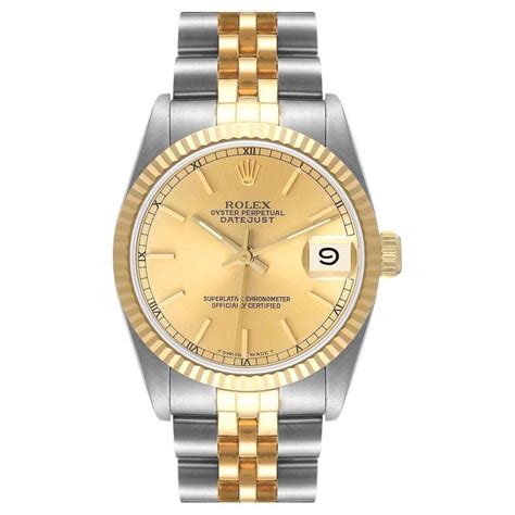 Rolex Datejust Midsize Steel Yellow Gold Ladies Watch 68273 At 1stdibs