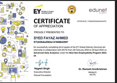 Completed Data Analytics Internship With Edunet Foundation Syed Fayaz Ahmed Posted On The