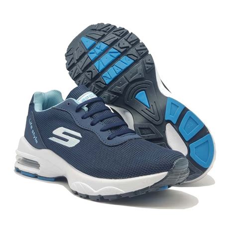 Tenis Spook 1040 Azul Marino Blanco Mujer Gym Ejercicio Válvula Running