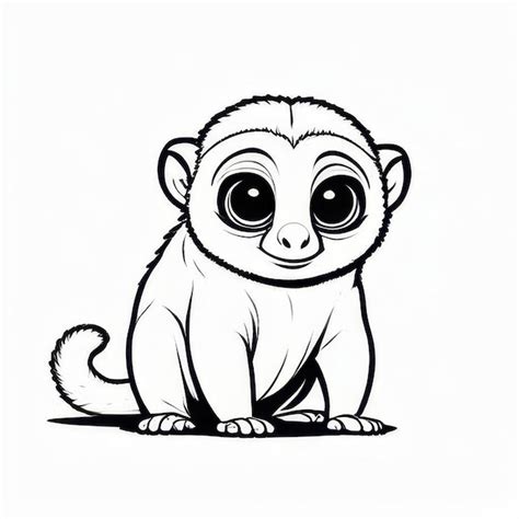 Cuscus Outline Black And White Cute Coloring Book Premium Ai
