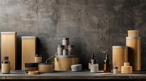 Assorted Packaging Containers On Dark Background Premium Ai Generated