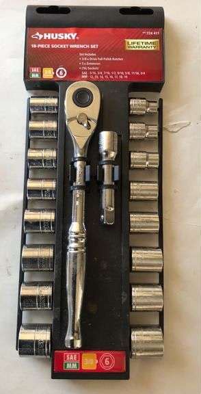 Huskey 18 Piece Socket Wrench Set Creamer Auction