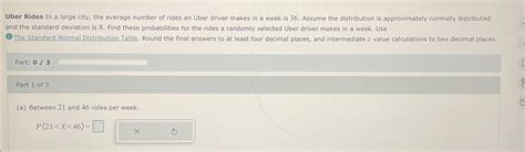 Solved Uber Rides In A Large City The Average Number Of