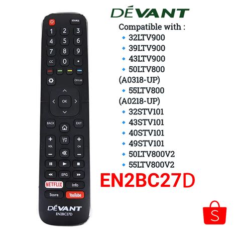 Genuine Remote Control Devant Lcd Smart Tv Remote Control For Hisensedevant 2k 4k Uhd Android