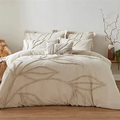 3 Pcs Tufted Leaf Duvet Cover Washed Cotton Duvet Cover Boho Etsy