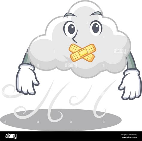 Cloudy Windy Cartoon Character Style With Mysterious Silent Gesture