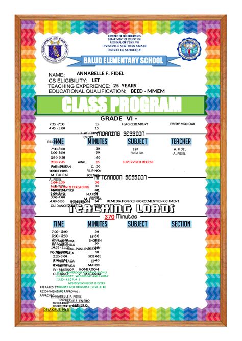 Class Program Annabelle Final Republic Of The Philippines Department