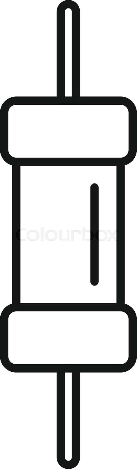 Microchip Resistor Icon Outline Vector Electric Circuit Ce Colourbox