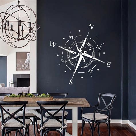 Compass Wall Decal Etsy