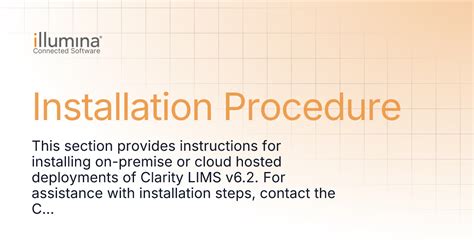 Installation Procedure Clarity Lims V62 And Lablink V24 Illumina