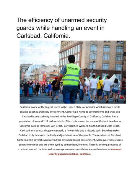 Ppt The Efficiency Of Unarmed Security Guards While Handling An Event In Carlsbad California