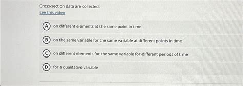 Solved Cross Section Data Are Collectedsee This Videoon