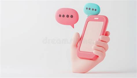 Phone Hand With Speech Bubble Providing Support Customer Service