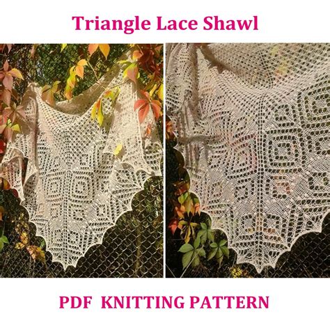 Lace Shawl Knitting Pattern For Triangular Shawl Wrap Inspire Uplift