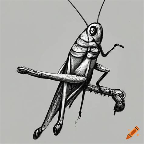 Fine Art Drawing Of A Grasshopper