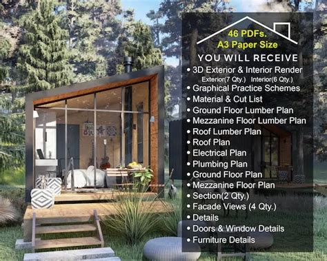 Modern 1 Bedroom Cabin House Plans