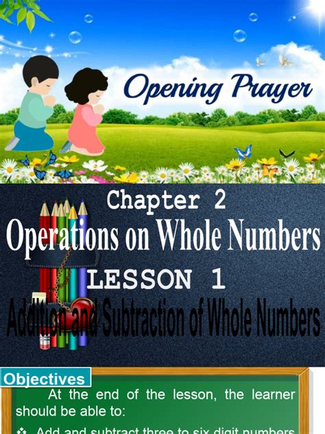 2 Chapter Lesson 1 Addition And Subtraction Of Whole Number Pdf