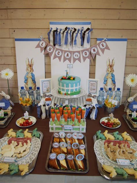 Peter Rabbit Chevron Blue Birthday Party Ideas Photo 3 Of 74 Catch