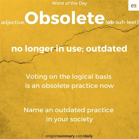 Obsolete Meaning And Examples In English English Vocabulary Words