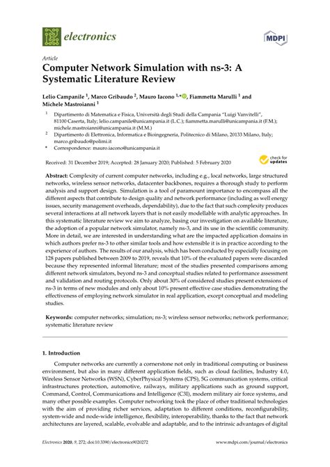 Pdf Computer Network Simulation With Ns 3 A Systematic Literature Review