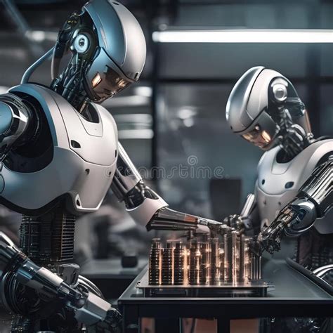 a team of engineers working on a humanoid robot in a robotics lab3