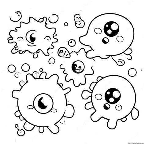 Cute Cartoon Germs Coloring Page 33564 26536