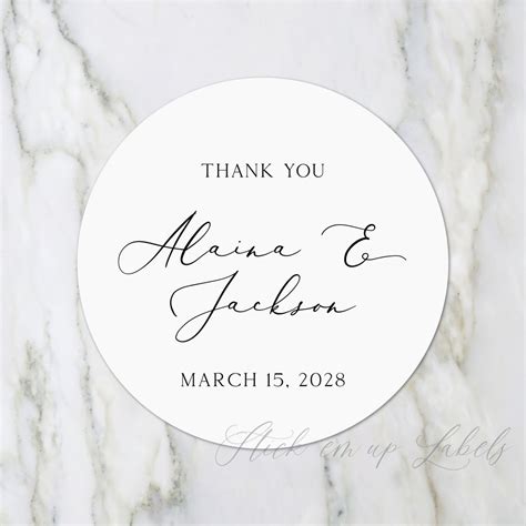 Thank You Stickers Minimalist Wedding Sticker Wedding Favor Sticker