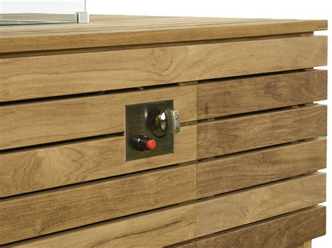 Table Wood With Fire Gass Unique Outdoor Living