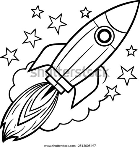 Cartoon Style Rocket Blasting Off Stars Stock Vector Royalty Free 2513005497 Shutterstock