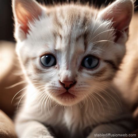 Crying Kitten With Tears In Eyes Stable Diffusion Online