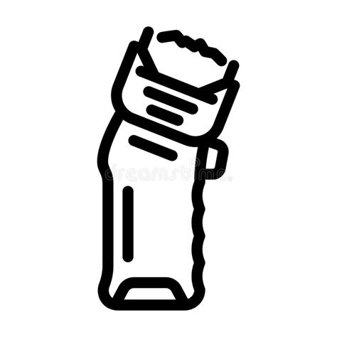 Taser Gun Crime Line Icon Vector Illustration Stock Vector