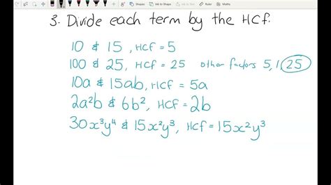 Factorising By Hcf Youtube