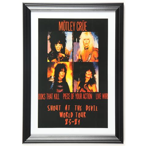 1983 Motley Crue Custom Framed Concert Poster Pristine Auction