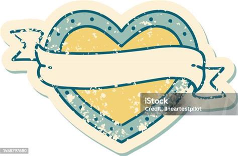 상징적 인 고민 스티커 문신 스타일의 마음과 배너의 이미지 Galentines Day에 대한 스톡 벡터 아트 및 기타 이미지 Galentines Day 낮 디자인