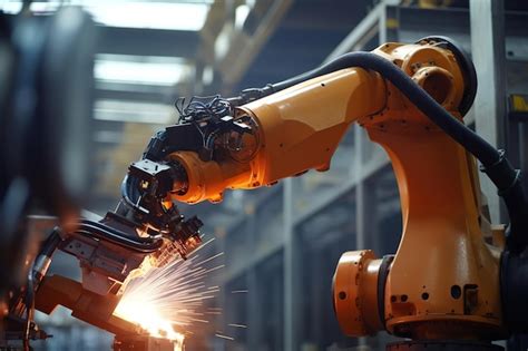 Premium Ai Image Automated Robot Arm Assembly Line