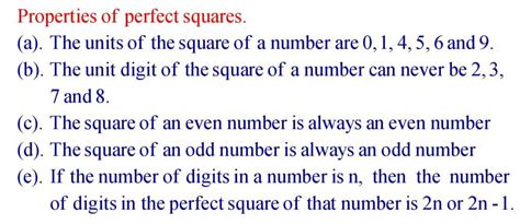 Squares And Square Roots Formula For 8th Class Formula In Maths